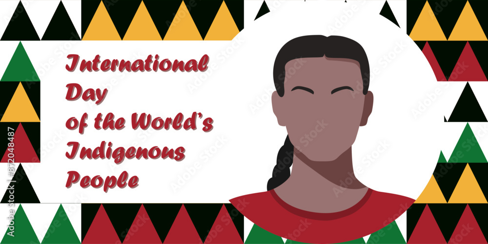 Folk colorful banner for Indigenous Peoples Day. Human Indigenous ...