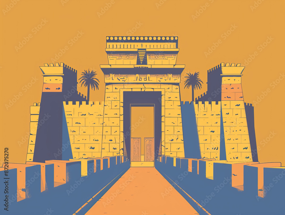ภาพประกอบสต็อก Risograph riso print travel poster, card, wallpaper ...