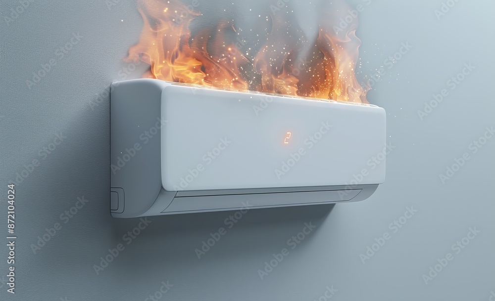 Short circuit in air conditioning equipment Broken, damaged, fire ...