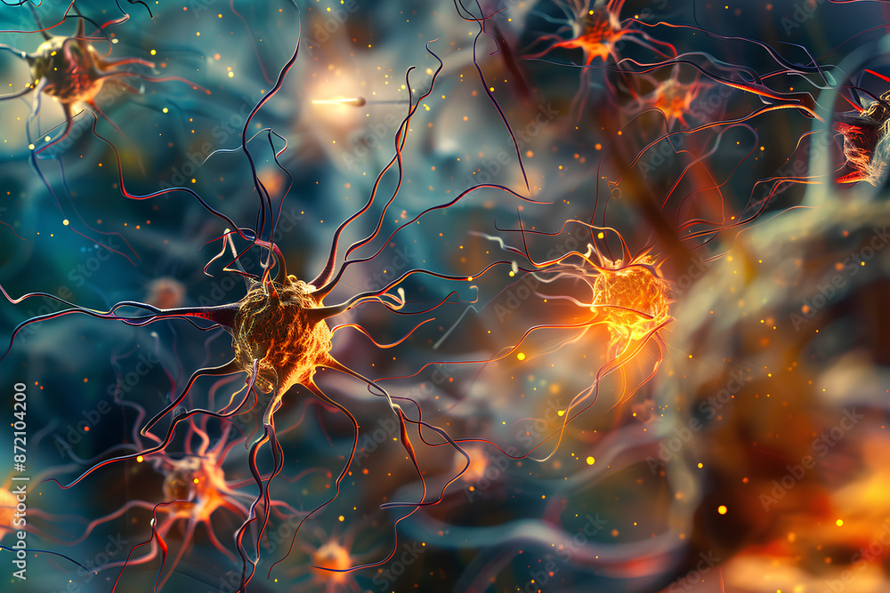 Neurons cells concept, neurons, brain cells, located in the frontal ...