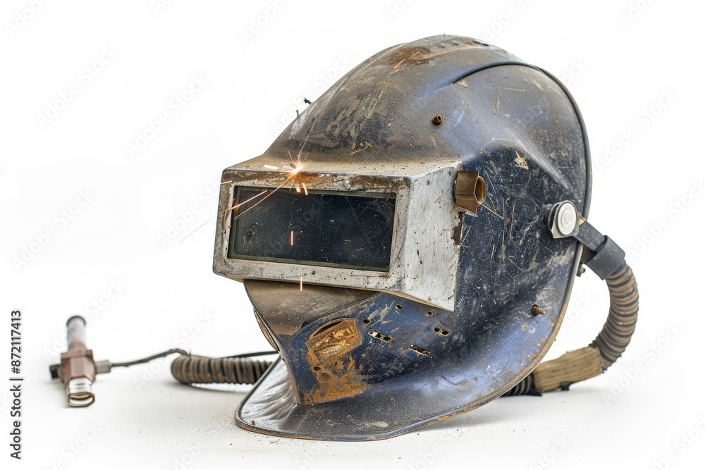 A welding mask and torch are crucial for a welder's safety and ...