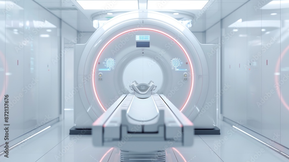 award winner photo of AI-driven diagnostic imaging machine scanning a ...