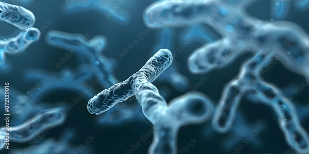 Closeup of human chromosomes during cell division showcasing detailed ...