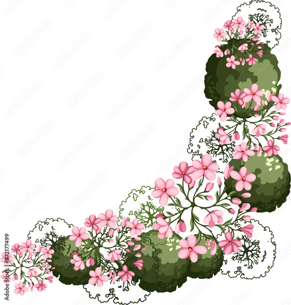 Blossom sakura tree for architectural floor plans. Entourage design ...