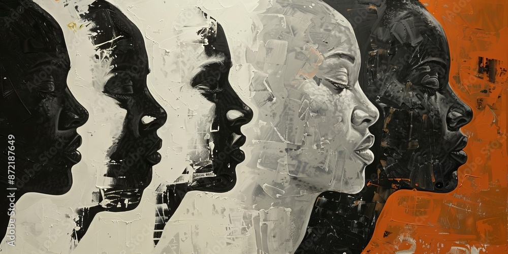 Artistic expression of the complexities of racial identity Stock ...