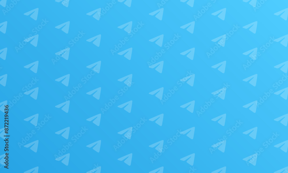 Template of wallpaper with Telegram Messenger logo icons on blue ...