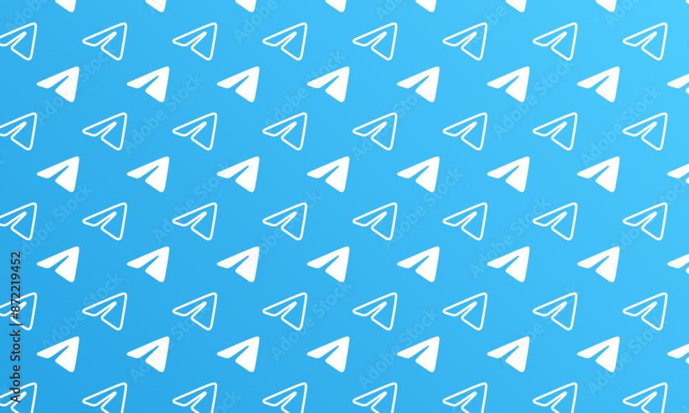 Widescreen wallpaper with Telegram Messenger logo icons on blue ...