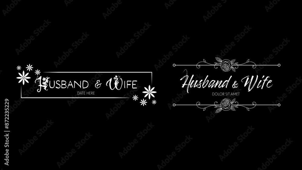 Classic Hand drawn Wedding Title Bundle Stock Template | Adobe Stock