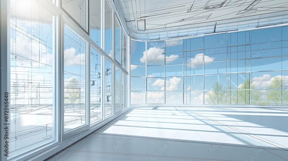 architecta??s blueprint featuring designs of various energy-efficient ...