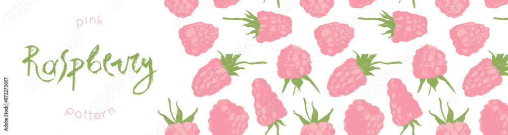 Vector floral banner template with abstract raspberry hand drawn ...