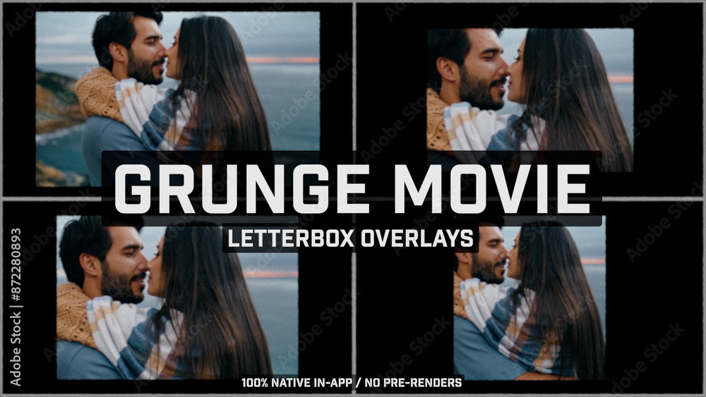 Grunge Movie LetterBox Overlays Stock Template | Adobe Stock