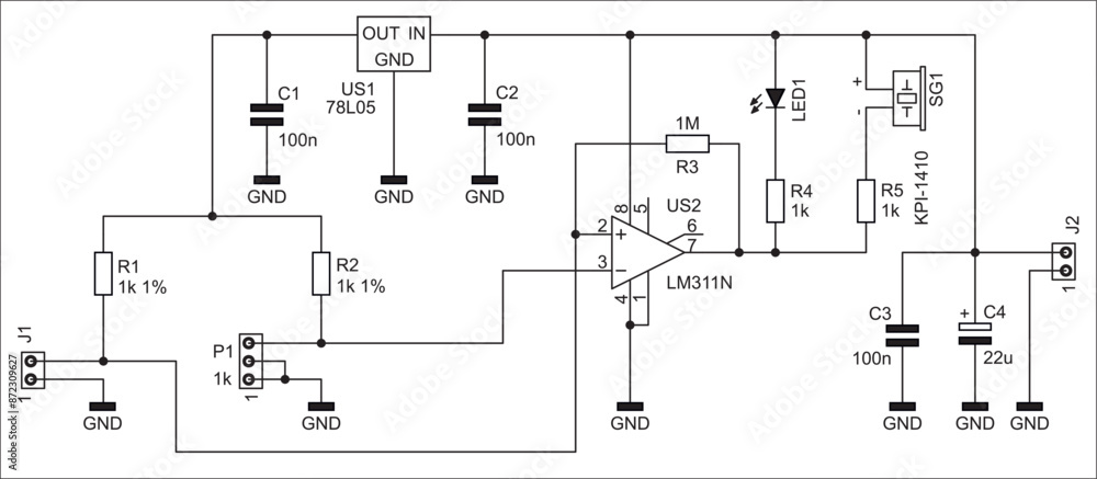 Schematic diagram of electronic device on sheet of paper. Vector ...
