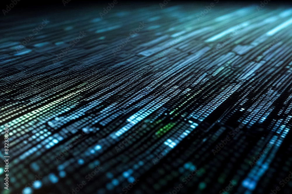 Wallpaper of abstract futuristic cyberspace with binary code, digital ...