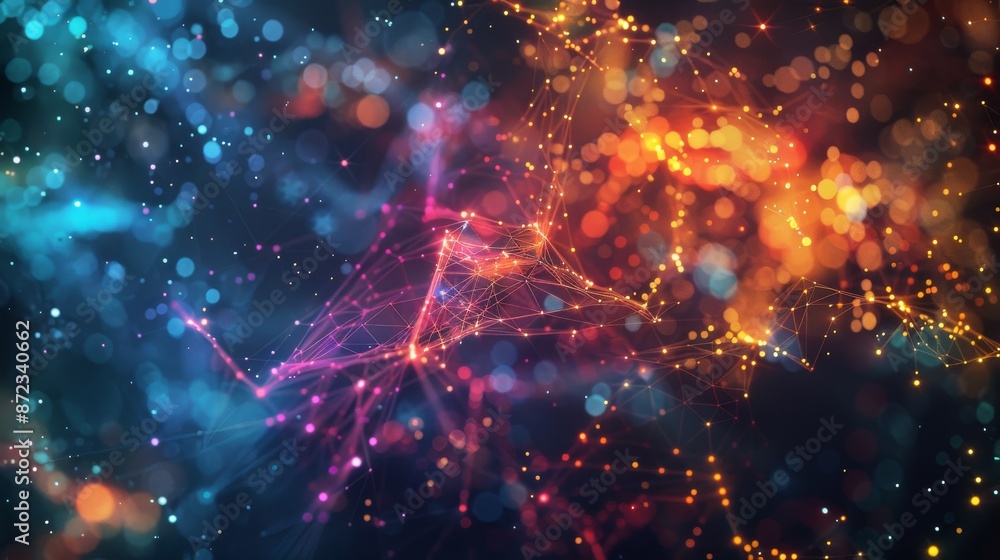 Foto de big data visualization background featuring a complex network ...