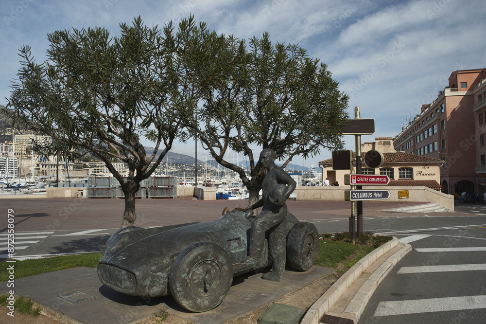 15_06_2021 Monte Carlo The statue of Juan Manuel Fangio in honor of the ...