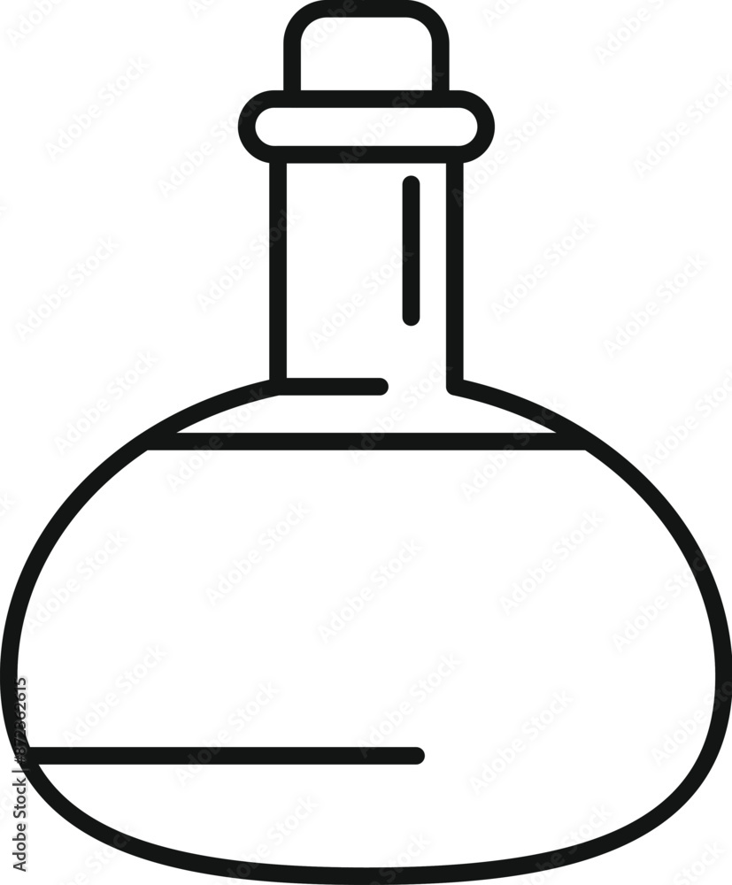 Line drawing of a round bottom flask containing a chemical substance ...