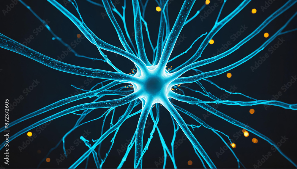 Neuron anatomy, dynamic flow of impulses across neural pathways. Stock ...