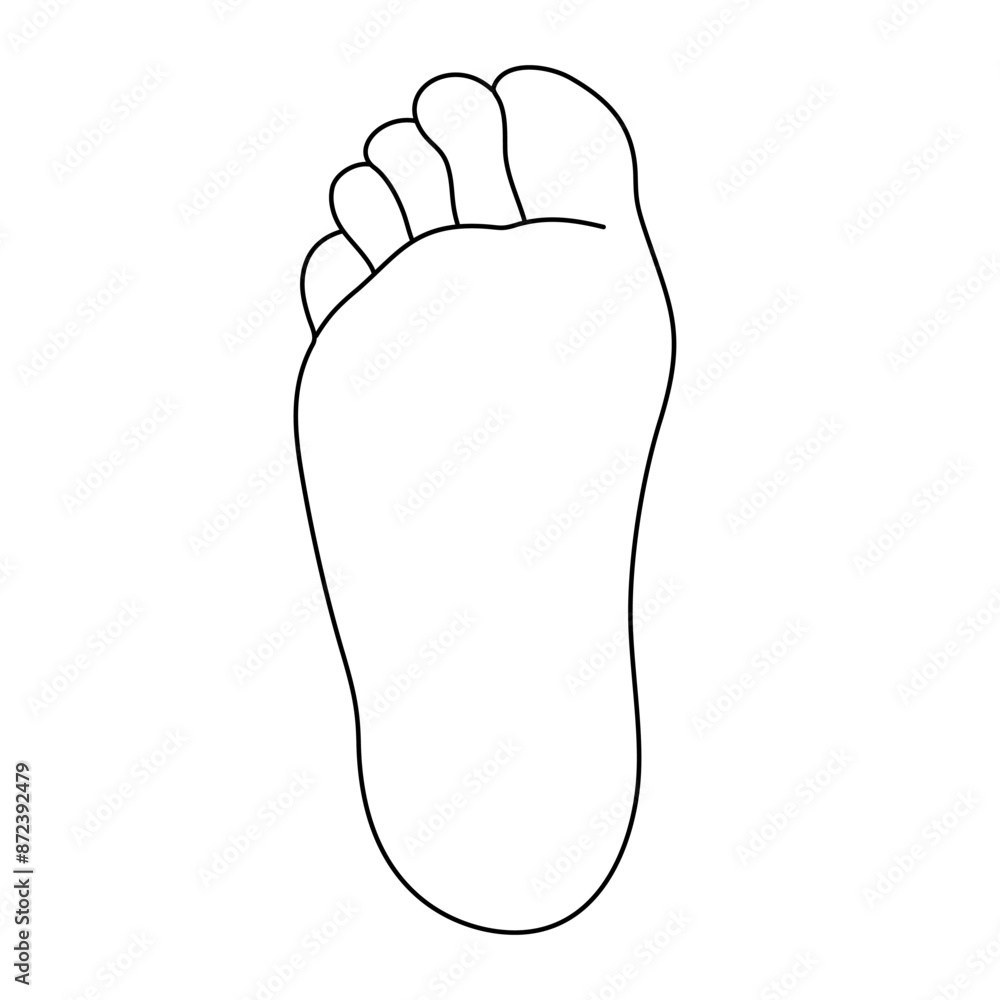 Foot sole line drawing vector illustration, hand drawn human foot palm ...