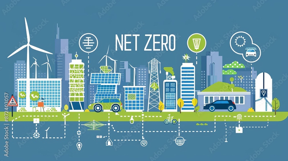 Net Zero Carbon Neutral An infographic showcasing net-zero carbon ...