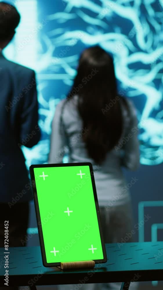 Vertical video Engineers use green screen tablet and AI neural networks ... Vertical video Engineers use green screen tablet and AI neural networks ...