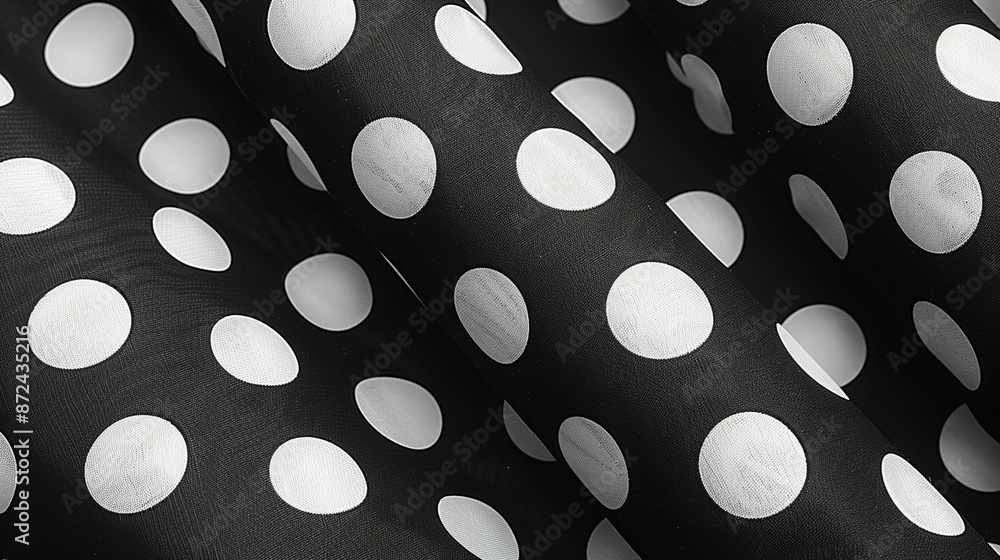 Classic black and white polka dot pattern with evenly spaced circles ...