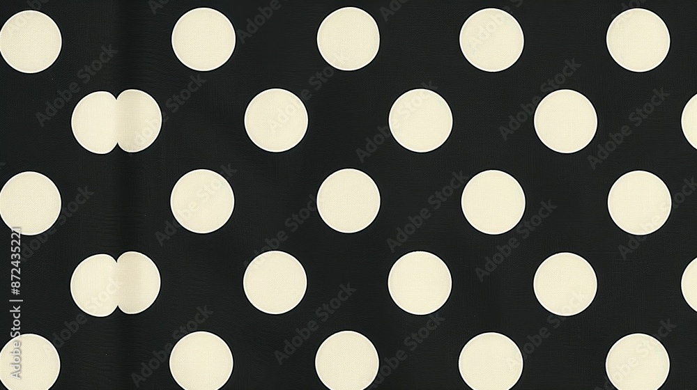 Classic black and white polka dot pattern with evenly spaced circles ...