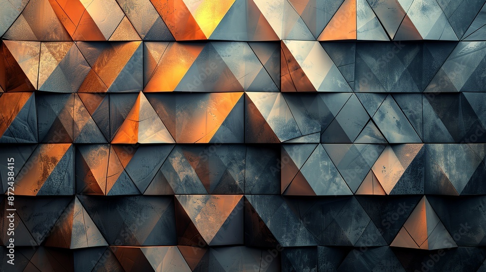 Equilateral triangles in a monochromatic color palette, arranged ...