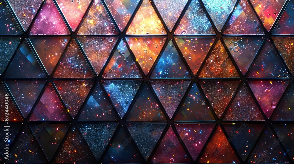 Equilateral triangles in a repeating pattern with a glitter effect ...