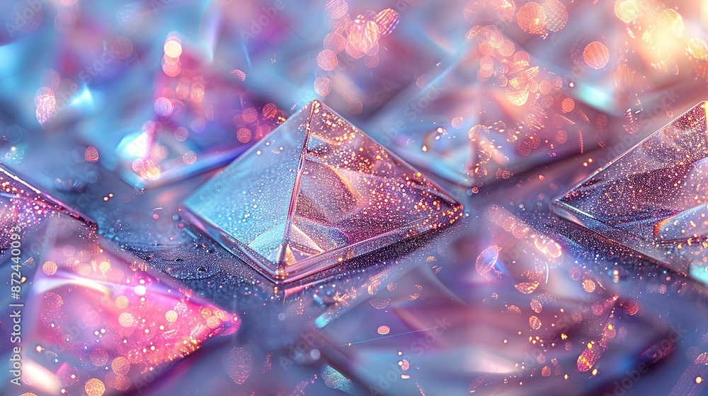 Equilateral triangles in a repeating pattern with a glitter effect ...