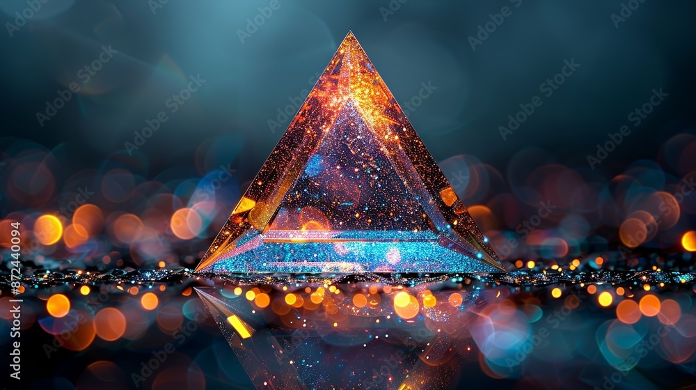 Equilateral triangles in a repeating pattern with a glitter effect ...