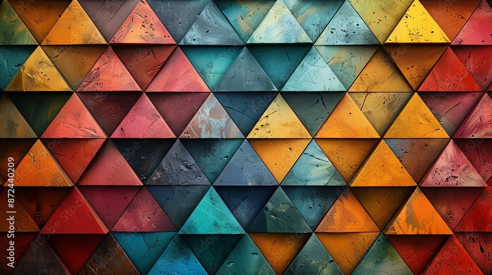 Background texture with equilateral triangles in a tropical color ...