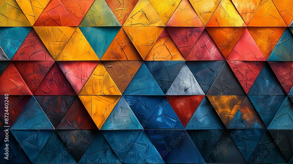 Background texture with equilateral triangles in a tropical color ...