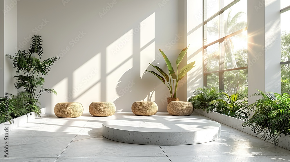 Modern podium design with editable areas for adding event logos and ...