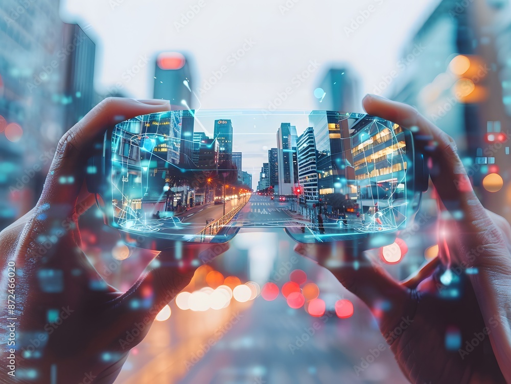 Immerse yourself in the world of augmented reality., clean background ...