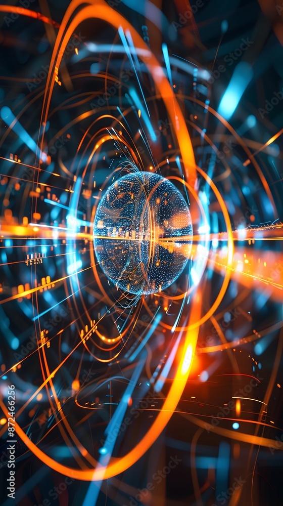 Find the perfect image of a quantum computing concept., clean ...