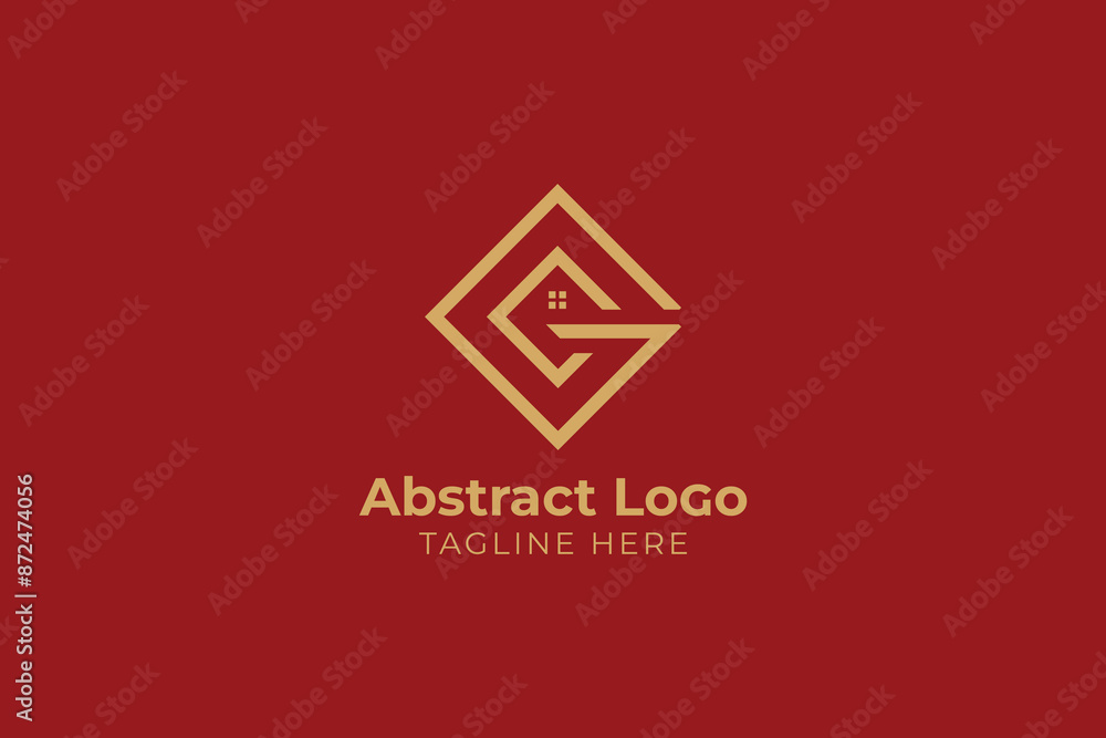 initial letter G lineart construction and modern real estate abstract ...