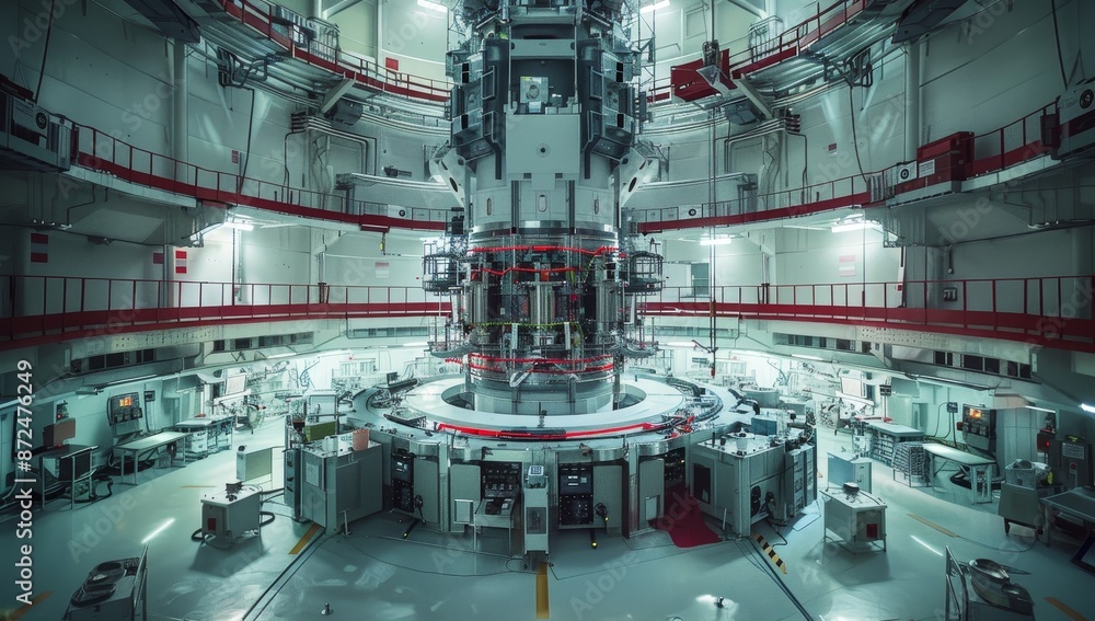 Photo of an experimental nuclear reactor. The machine is inside a ...