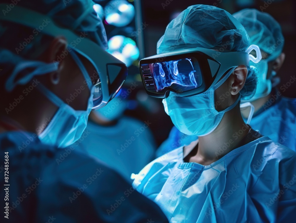 2. Surgeons using augmented reality glasses for a detailed view of ...