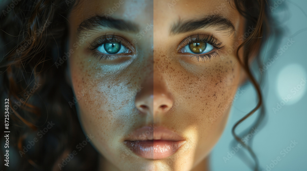 Color grading comparison: before and after Stock Photo | Adobe Stock