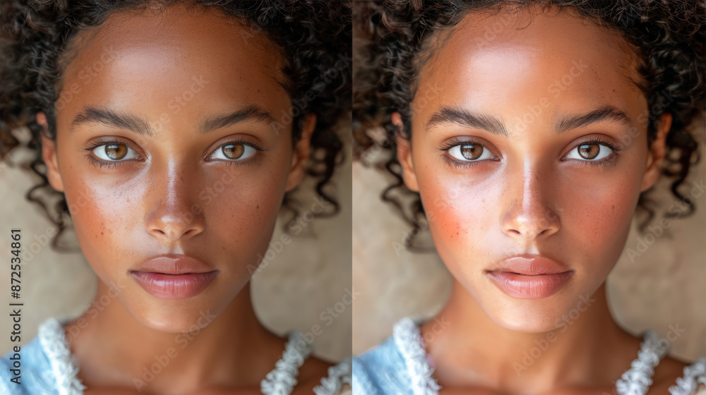 Split-screen: before and after color grading Stock Photo | Adobe Stock