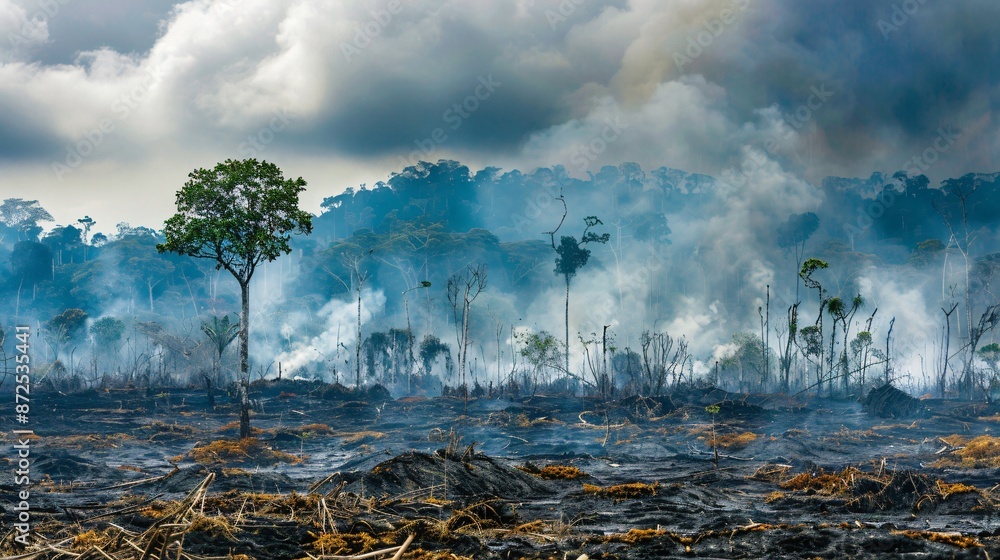 Deforestation in the Amazon rainforest, exacerbated by climate change ...