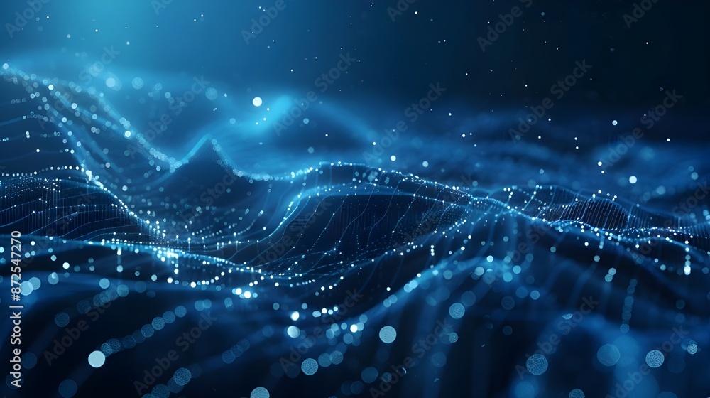 Low-poly wireframe banner template for sound waves. Mesh art ...