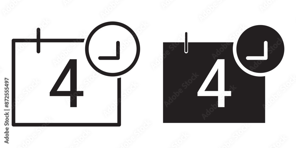 Calendar icon set. Date calendar vector icon feel and thin line, Event ...