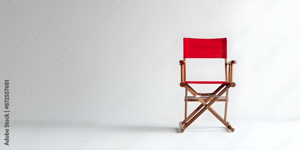 Vibrant and Eye-Catching Bold Red Director's Chair on Clean White ...