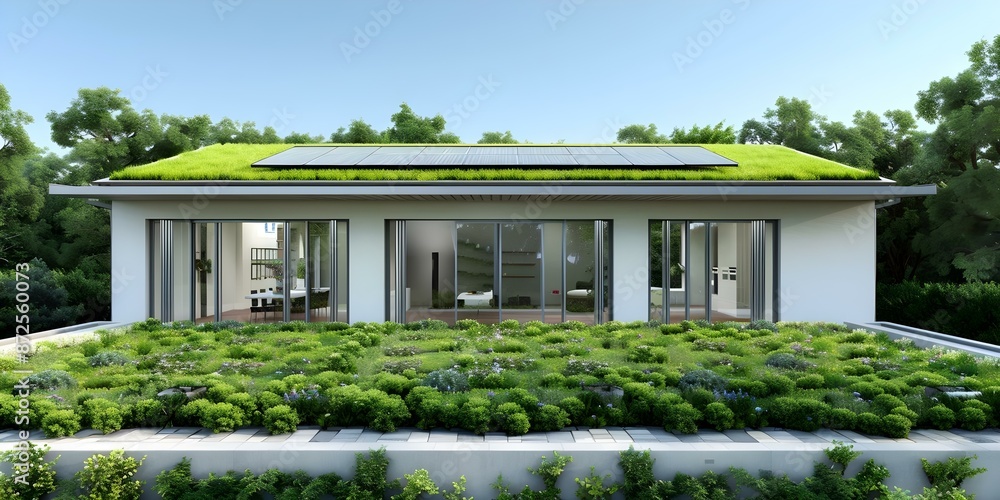 Eco-Friendly Passive House Energy Efficiency, Green Roof, Solar Panels ...