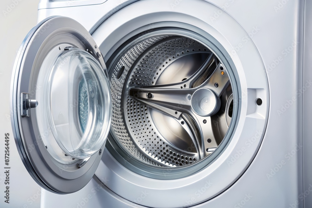 Open Washing Machine Door - Open door of a white washing machine ...