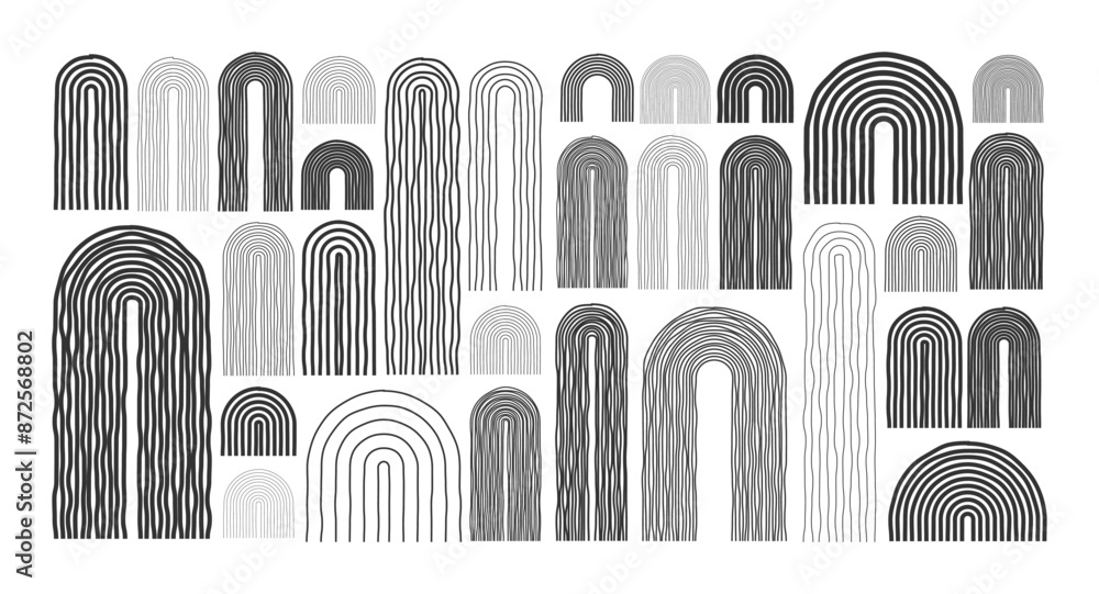Mid century arch elements, modern geometric shapes. Contemporary design ...