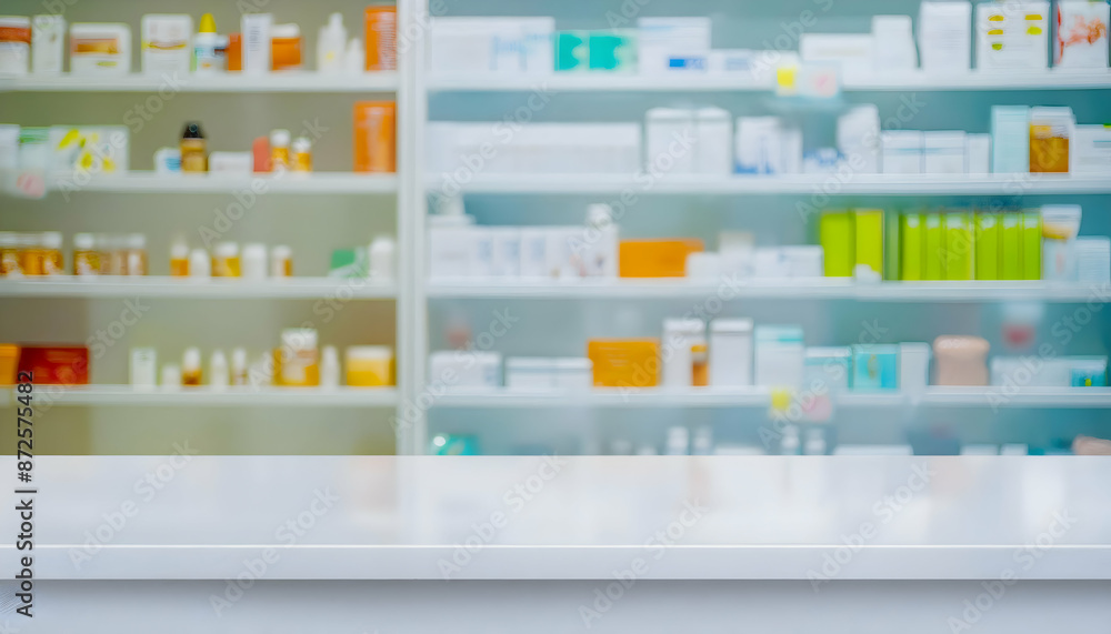 Pharmacy counter Empty pharmacy counter empty white counter with ...