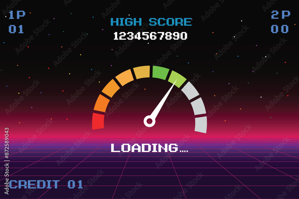 LOADING bar .pixel art .8 bit. retro game. for game assets in vector ...