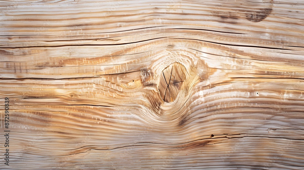 Light brown wood texture background, varnished cracked and knotted ...